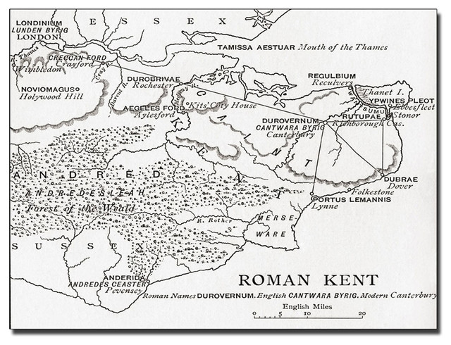 'Map of Roman Kent England' Canvas Art, 14" x 19" - Traditional ...