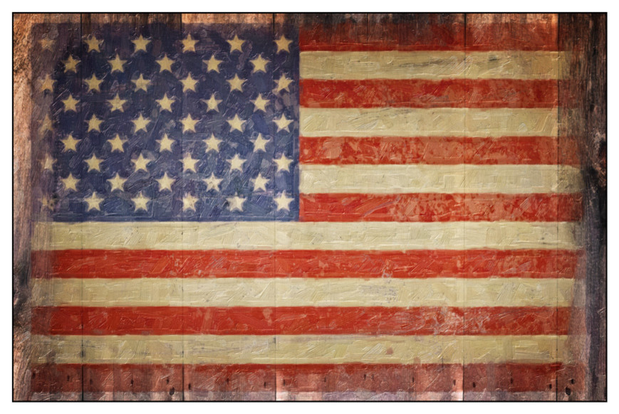 Vintage American Flag on Barn 24x36 - Contemporary - Prints And Posters ...