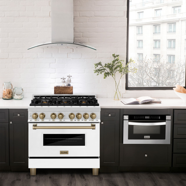 ZLINE 36" Dual Fuel Range, Stainless With White Matte Door RAZ-WM-36-CB ...