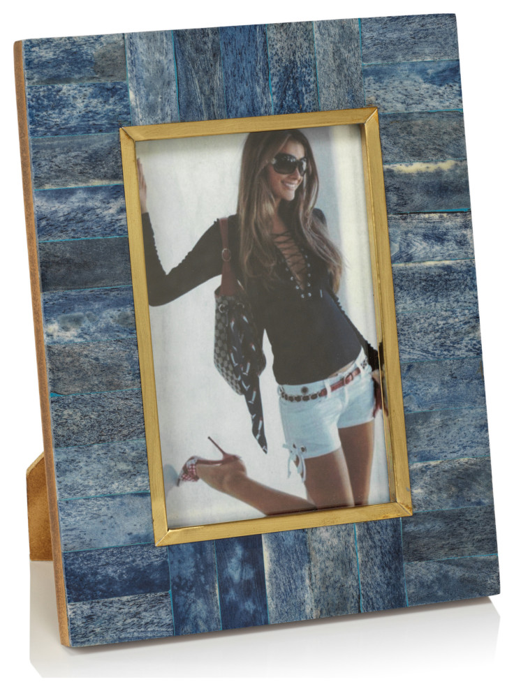 Prato Blue Bone Photo Frame- 5" x 7" - Contemporary - Picture Frames ...