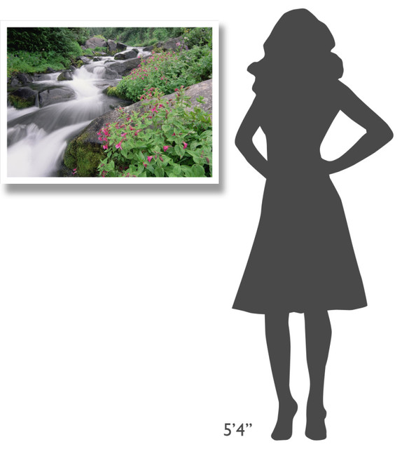 "Paradise River surrounded by spring flowers, Mt Rainier" Paper Art, 18 ...