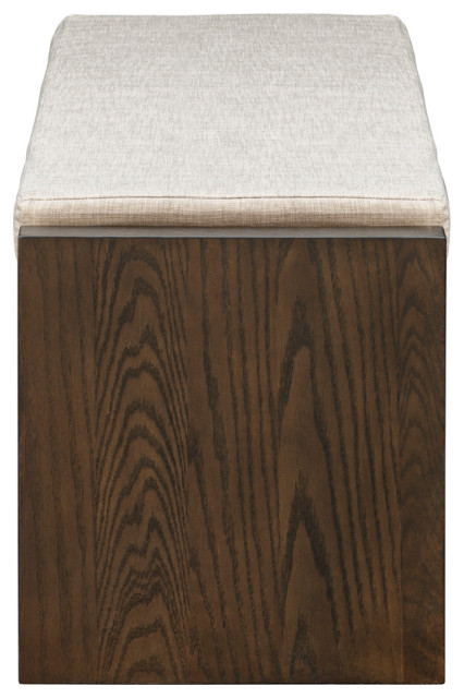 Madison Park Ivan Accent Bench with Lower Shelf in Brown - Transitional ...