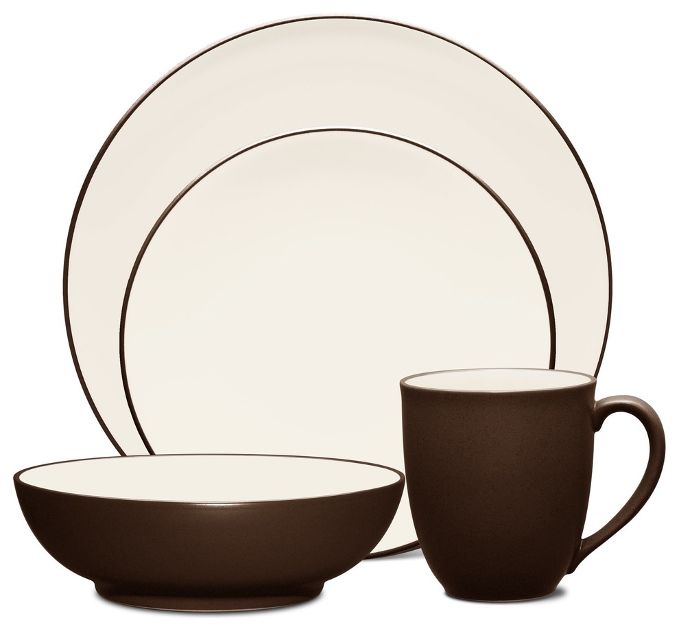 Noritake Colorwave Chocolate Coupe 32Pc Dinnerware Set, Service for 8 ...