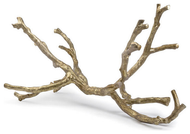 Metal Branch, Gold - Contemporary - Decorative Objects And Figurines ...