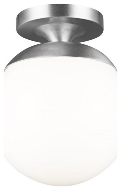 Leo - Hanging Globe One Light Wall / Ceiling Semi-Flush Mount Satin Aluminum Bul - Contemporary ...