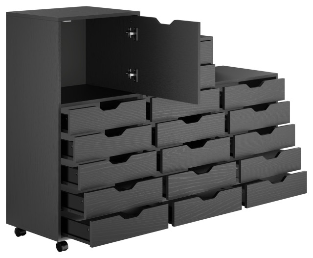 Halifax 3-Pc Multi-Drawer Storage Cabinet Set, Black - Transitional ...
