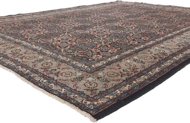 Vintage Persian Mashhad Rug, 08'05 X 11'02 - Traditional - Area Rugs ...