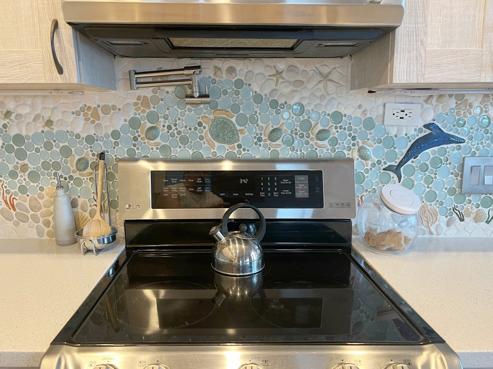 Bright Nautical Modern Kitchen Backsplash - Modern - Kitchen - Boston ...