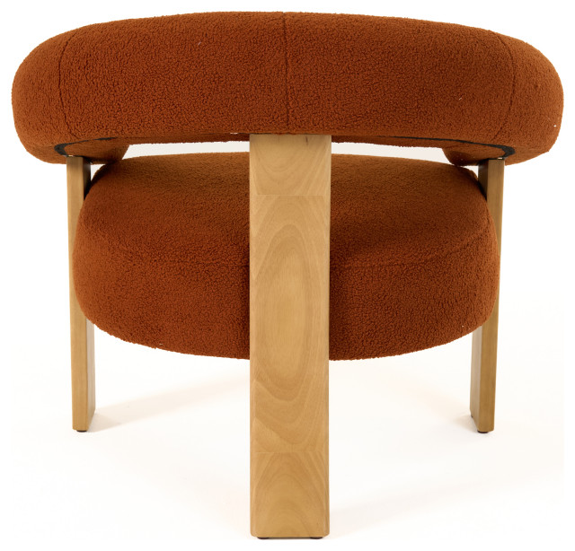 Modrest Nocona Modern Rust Fabric, Wood Accent Chair - Contemporary ...
