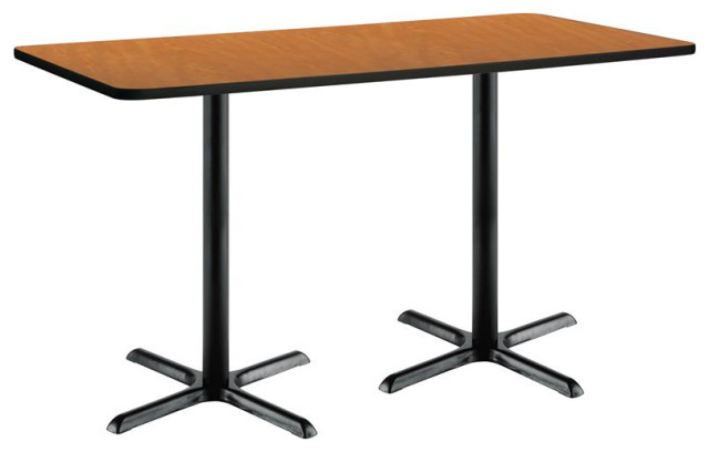 KFI 30" x 72" Conference Table - Medium Oak Top - Black X-Base - Bistro ...