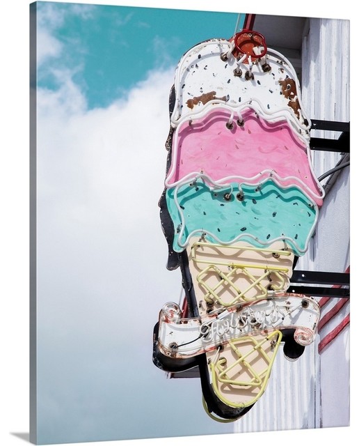 "Retro Ice Cream" Wrapped Canvas Art Print, 24"x30" - Contemporary ...