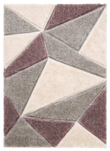 Well Woven San Francisco Venice Modern Geometric Triangles Purple Shag ...