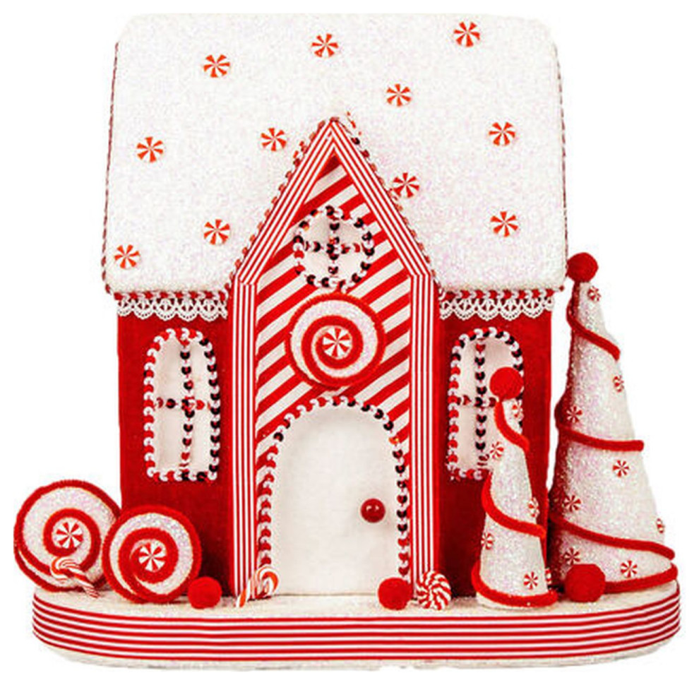 December Diamonds 16" Peppermint House. - Contemporary - Holiday ...
