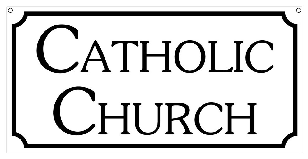 Catholic Church Sign, Aluminum Religious Church Prayer, 6"x12 ...