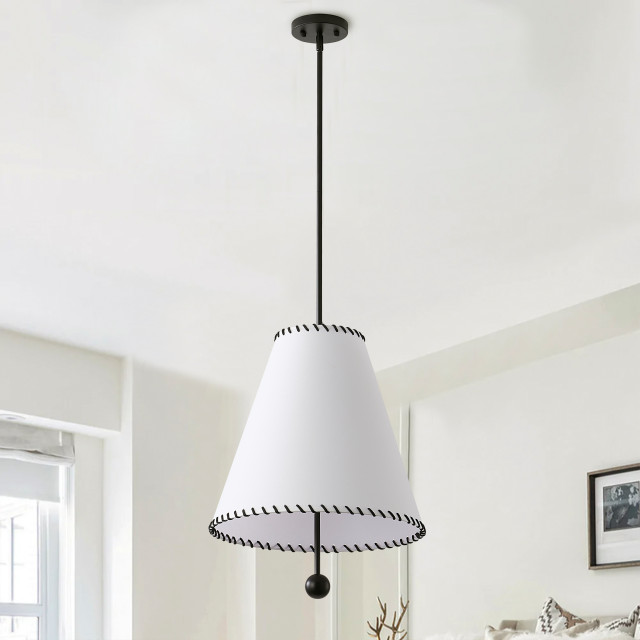 Modern 3-Light Creative Off-White Fabric Shade Pendant Light ...