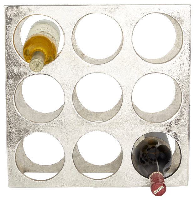 Contemporary Silver Aluminum Wine Rack 560090, 16" x 8" x 16 ...