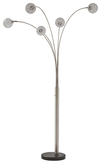 Winter Silver Finish 95" Metal Arc Lamp - Contemporary - Floor Lamps ...