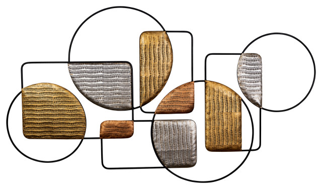 Modern Abstract Metallic Shapes Centerpiece Wall Decor - Contemporary ...