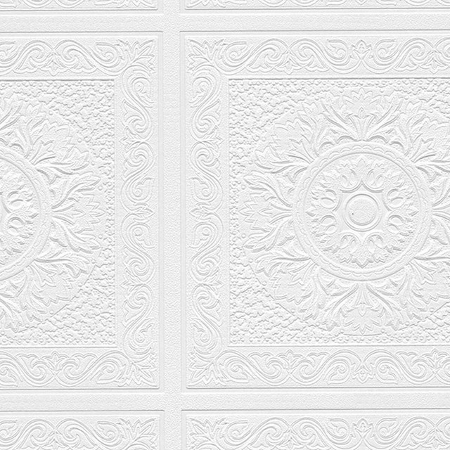 Architectural, Texture Geometric Paintable Pre-Pasted Wallpaper, Sample ...