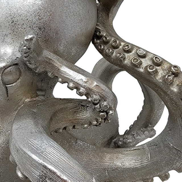 Vintage Style Large Octopus Bookend Set 2 Sea Life Silver Ornate 10 in ...