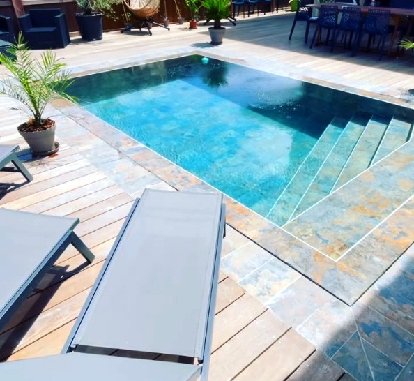PROJET LACAN'OCEANE - Piscine à débordement miroir - Beach Style - Pool ...