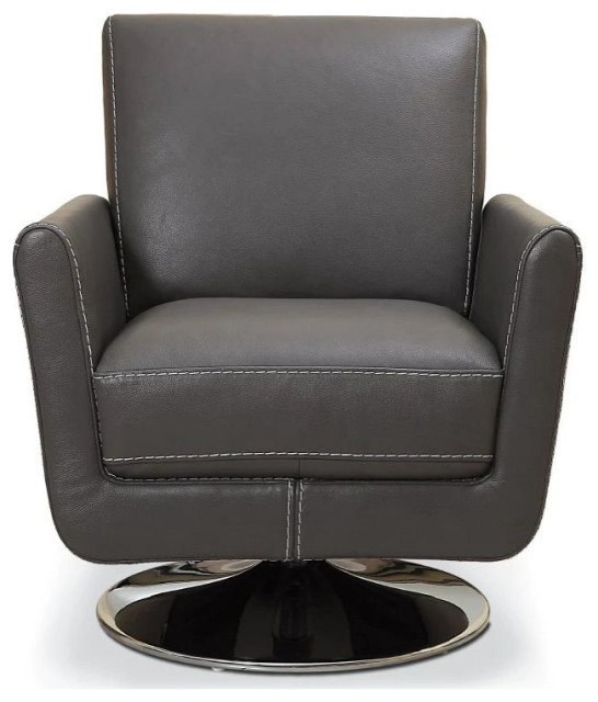 Savina Allegro Accent Chair Full Grain Italian Leather - Midcentury ...