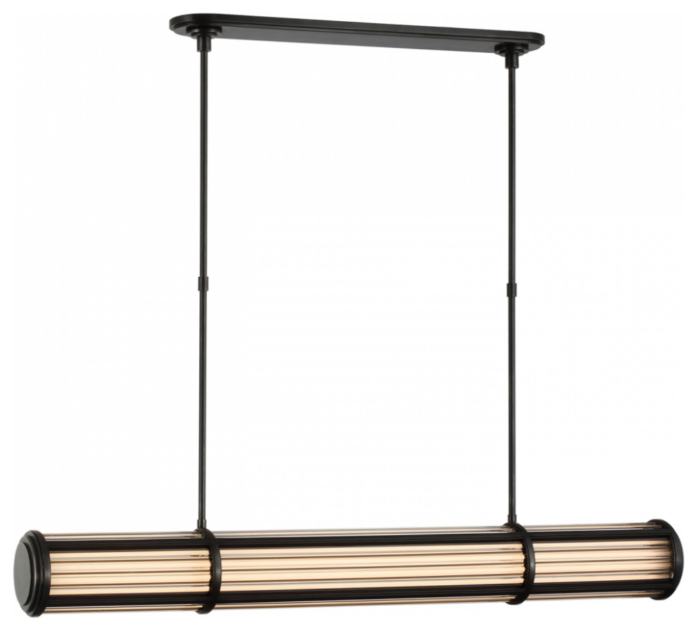 Perren Bronze Large LED Linear Chandelier - Transitional - Kitchen ...