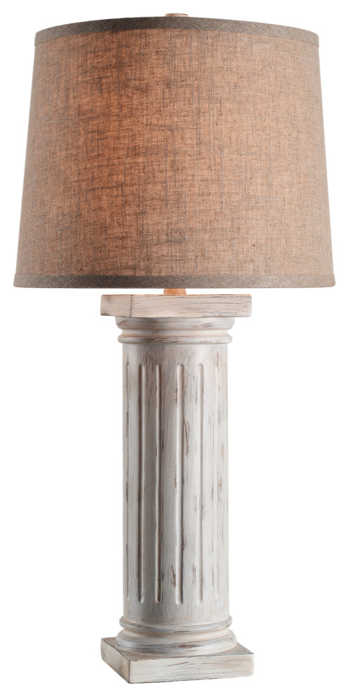 Kenroy 32958AWH 1-Light Table Lamp, Doric - Farmhouse - Table Lamps ...