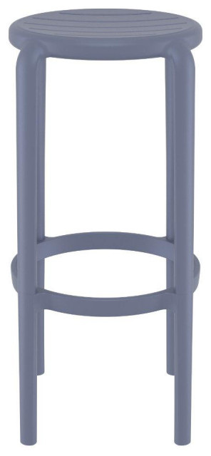 Tom Resin Bar Stool Dark Gray - Contemporary - Bar Stools And Counter ...