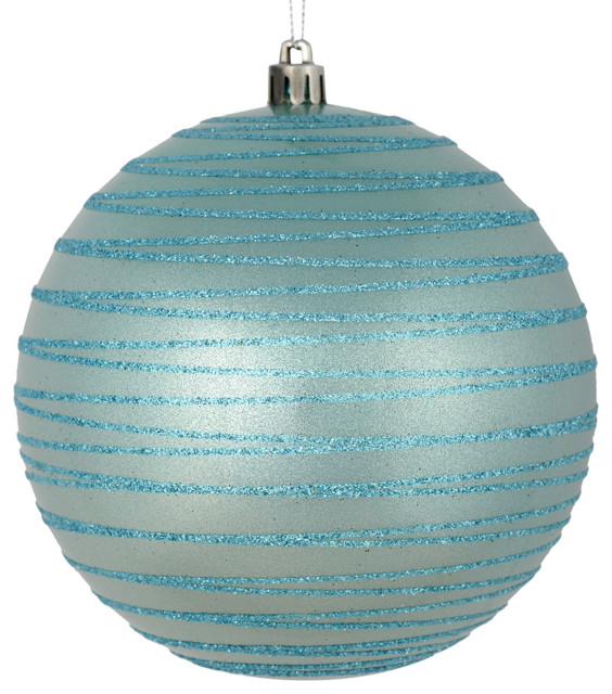 4.75" Baby Blue Candy Glitter Ball 4-Pack - Contemporary - Christmas ...