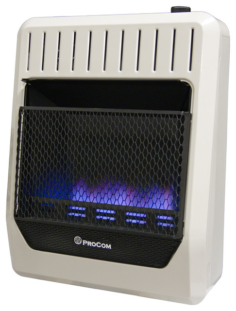 ProCom Ventless Dual Fuel Blue Flame Wall Heater - 20,000 BTU, T-Stat ...