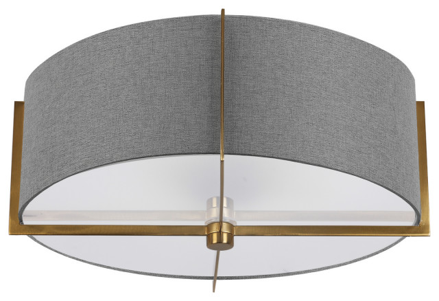 Preston 3-Light Semi-Flush Mount in Grey - Transitional - Flush-mount ...