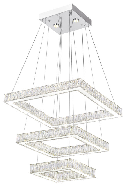 Florence LED Chandelier With Chrome Finish - Contemporary - Chandeliers ...