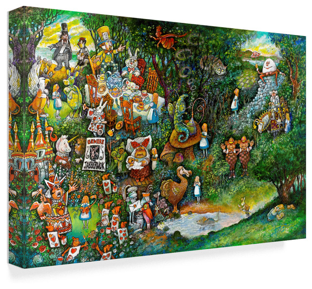 "Alice In Wonderland" by Bill Bell, Canvas Art, 30"x47" - Contemporary ...