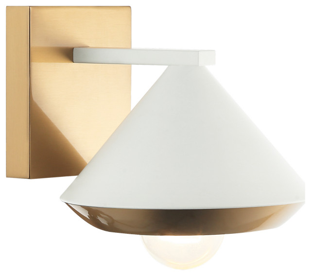 Matteo Lighting S06801WHAG Wall Sconce, White Finish - Transitional ...