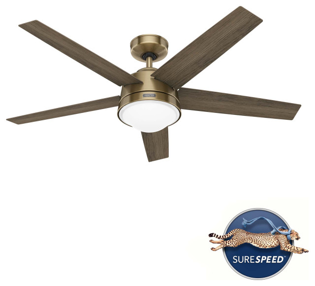 Hunter Lykke Ceiling Fan, LED Light Kit, Handheld Remote - Transitional ...