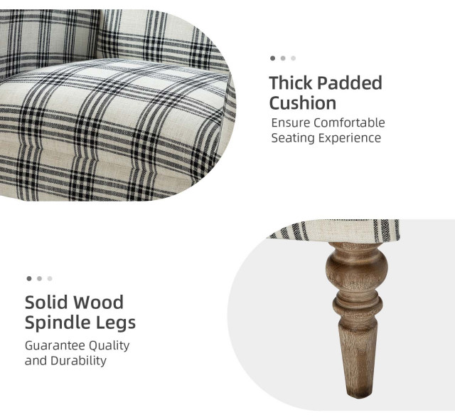 Upholstered Armchair With Checkerboard Pattern - Contemporary ...