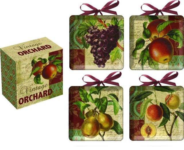 Vintage Orchard Mini Plates, 4-Piece Set - Farmhouse - Decorative ...