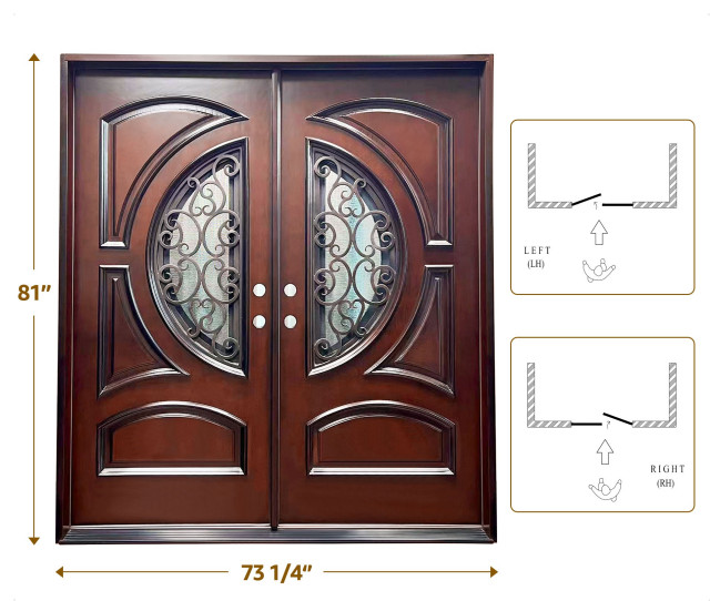 Forever Doors, Exterior Front Entry Composite Double Doors , 72"x80 ...