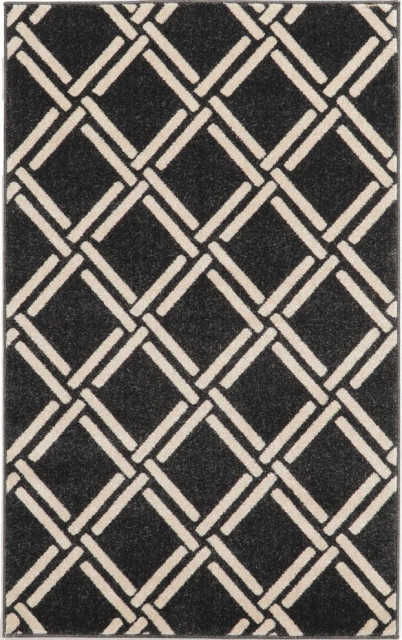 Rug Unique Loom Trellis Black Rectangular 3'3x5'3 - Contemporary - Area ...