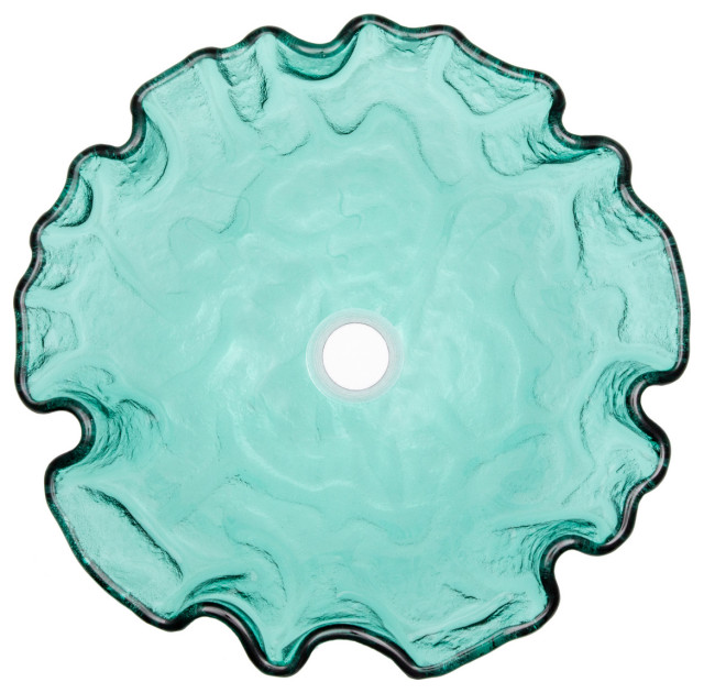 Eden Bath EB_GS53 Green Free form Wave Glass Vessel Sink - Contemporary ...