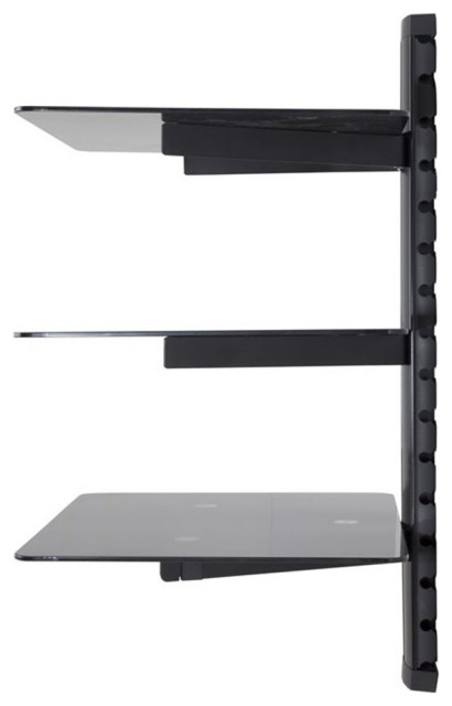 AVF Steel Wall Mounted AV Component Shelving System with 3 Shelves in ...