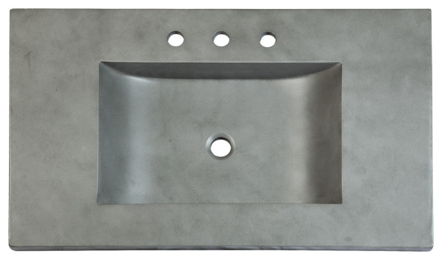 42" Single Bathroom Cement Vanity Top with Sink - Traditional - Vanity ...