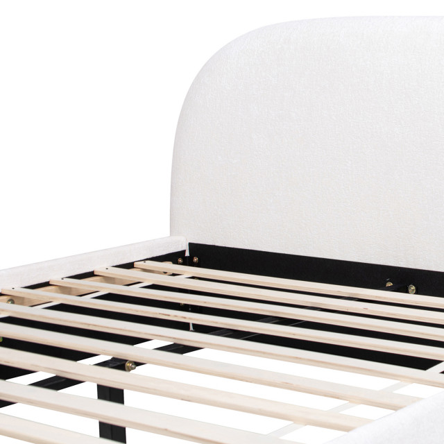 Archie Mid-Century Modern Arched Headboard Platform Bed, Queen ...