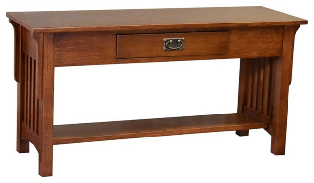 Crafters and Weavers Arts and Crafts 1 Drawer Wood Console Table in ...