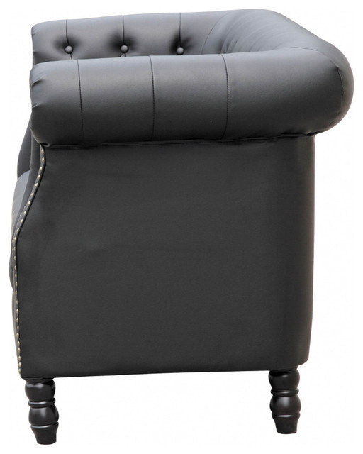 Modern Classics Chester Sofa, Black, 31"H x 75"W x 30"D - Traditional ...