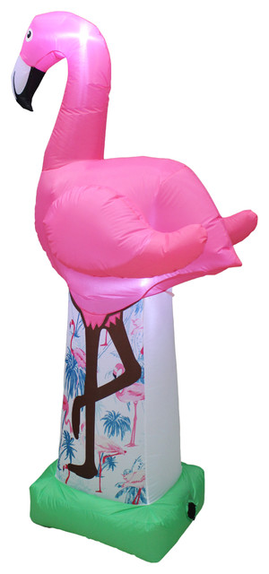6' Tall LED Inflatable Giant Flamingo Yard Decoration - Tropical ...