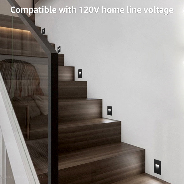3Pack 3CCT 120V LED Step Lights, Dimmable Stair Lights Indoor Outdoor ...