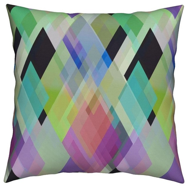 Kaleidoscope Modern Geometric Pastel Prisms Throw Pillow - Contemporary ...