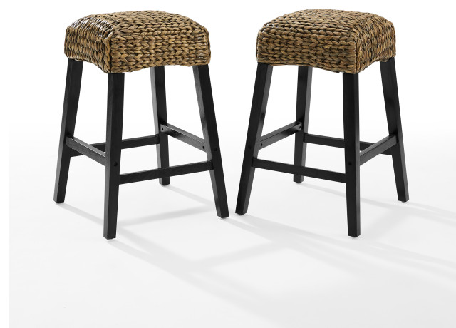 Edgewater 2Pc Backless Counter Stool Set - Beach Style - Bar Stools And ...